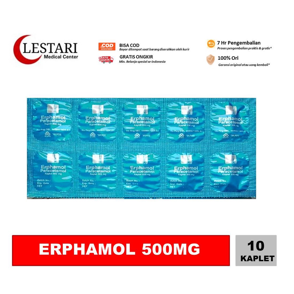 Erphasol 10 caplets [ Strip] - Paracetamol 500mg | Shopee Philippines