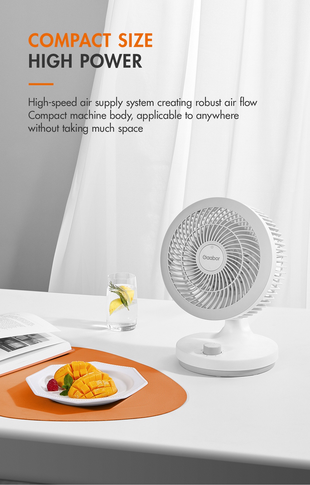 Gaabor Compact Electric Desk Fan Low Noise 3D Swing | Shopee Philippines