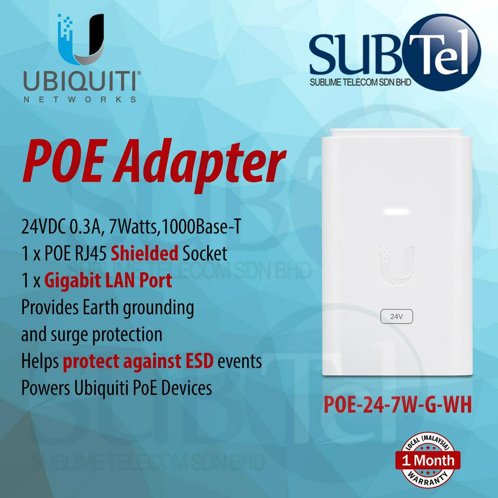 Ubiquiti POE-24-7W-G-WH Networks Gigabit Power over Ethernet POE ...