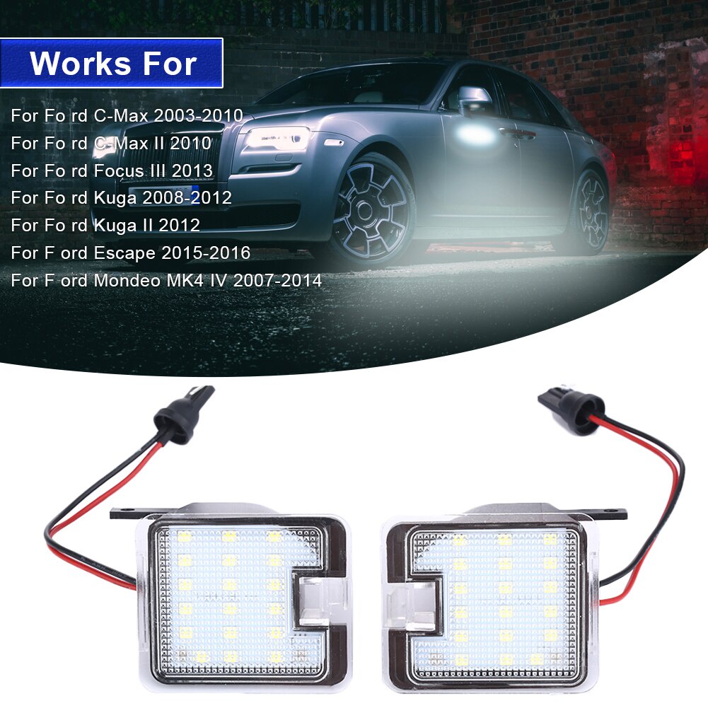 Car Led Side Mirror Light Puddle Light Rearview Welcome Mirror Light ...