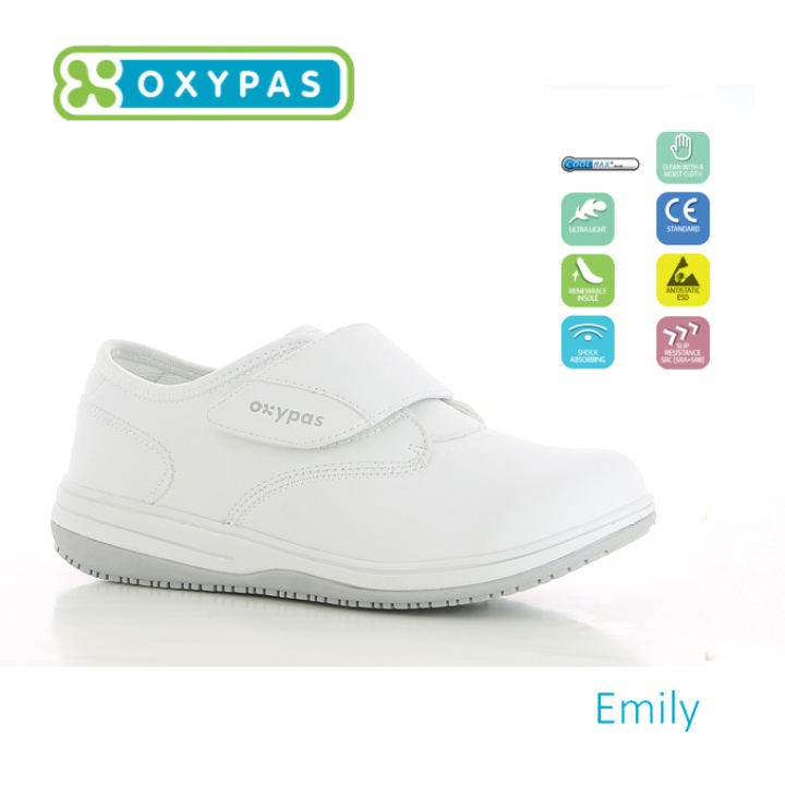 Safety Jogger Oxypas EMILY White Leather Nursing Shoes Professional ...