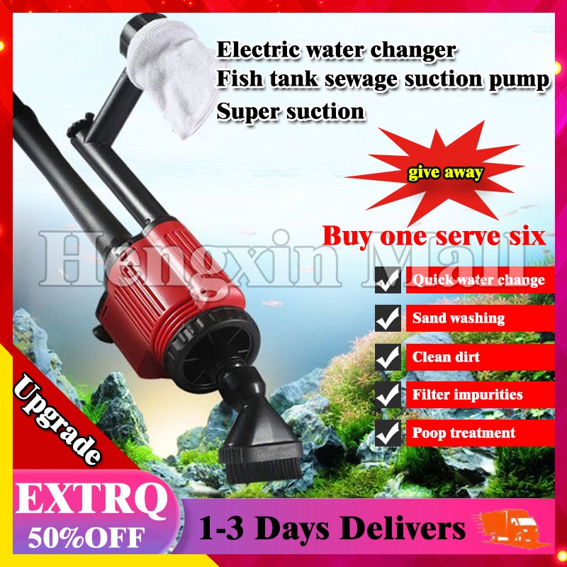 28W Electric Aquarium Water Change Pump Cleaning Tools Water Changer Gravel Cleaner Siphon for ...