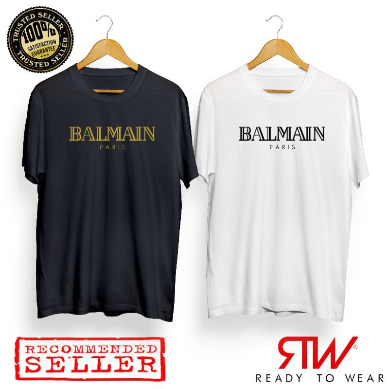 BALMAIN 100% COTTON ROUNDNECK SHORT SLEEVE | Shopee Philippines