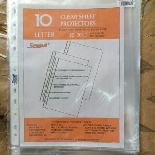 Seagull Clearsheet Protector refill by 10's/pack A4 & Short FOR BINDERS ...