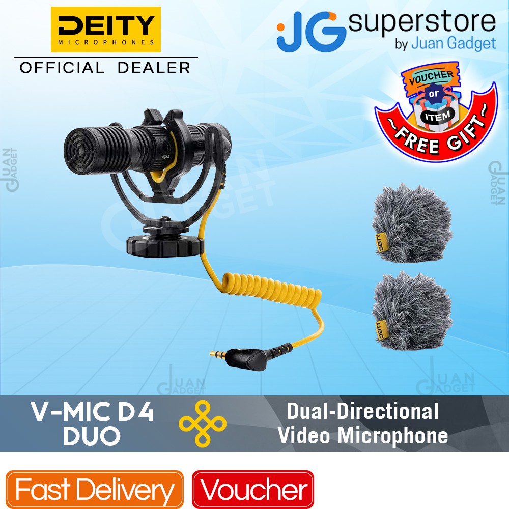Deity V-Mic D4 Duo Cardioid Dual-Capsule Electret Camera-Mount Shotgun ...
