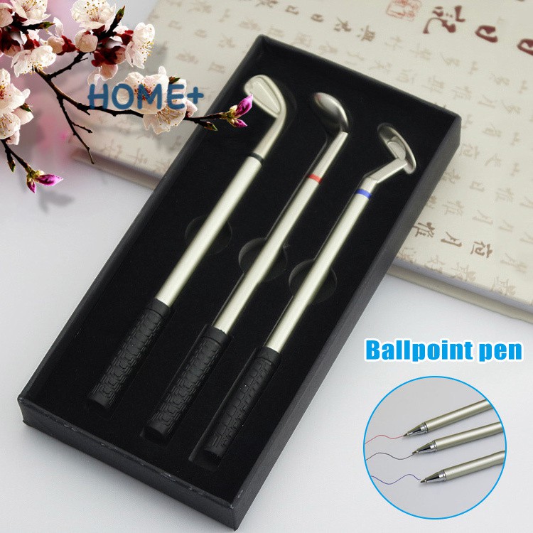 3pcs Mini Golf Putter Pen Set Box Novelty Golfers Decor Office Teacher ...