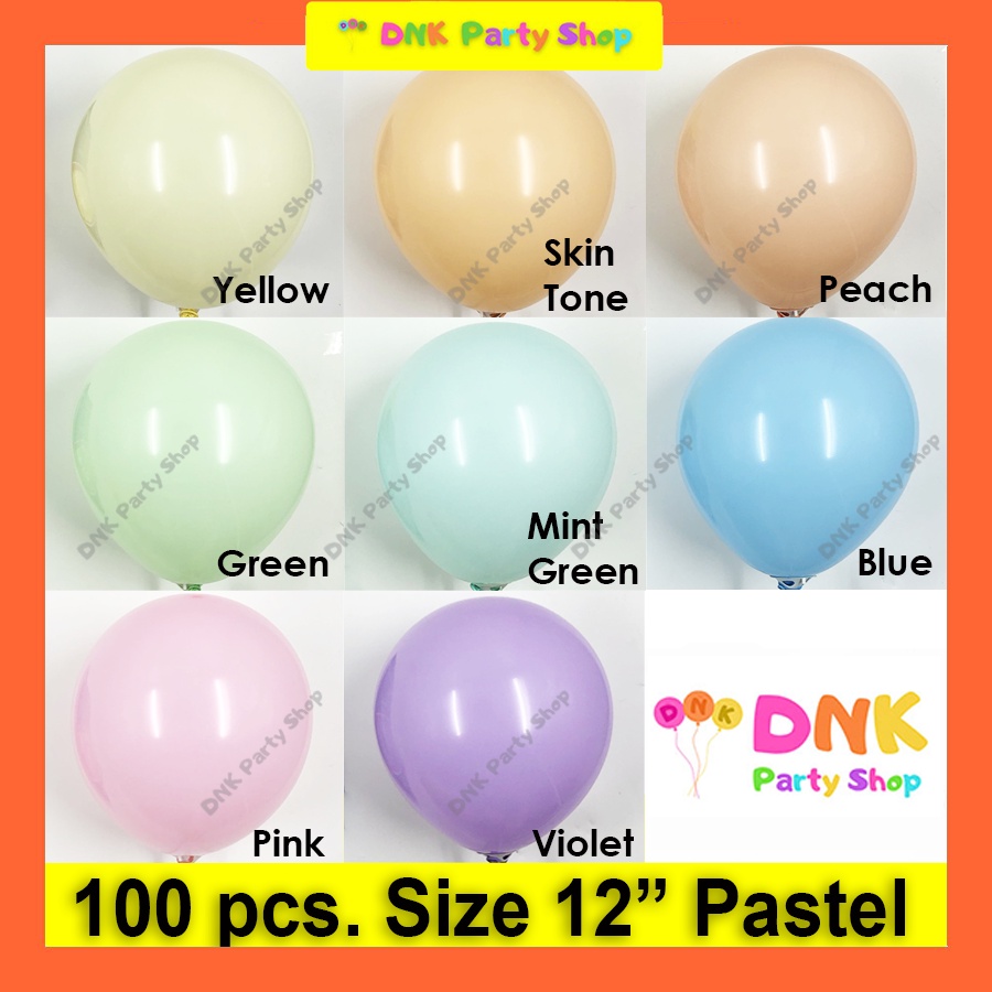 100 pcs Size 12" inch Balloons Medium Pastel Macaroons Rubber Latex ...