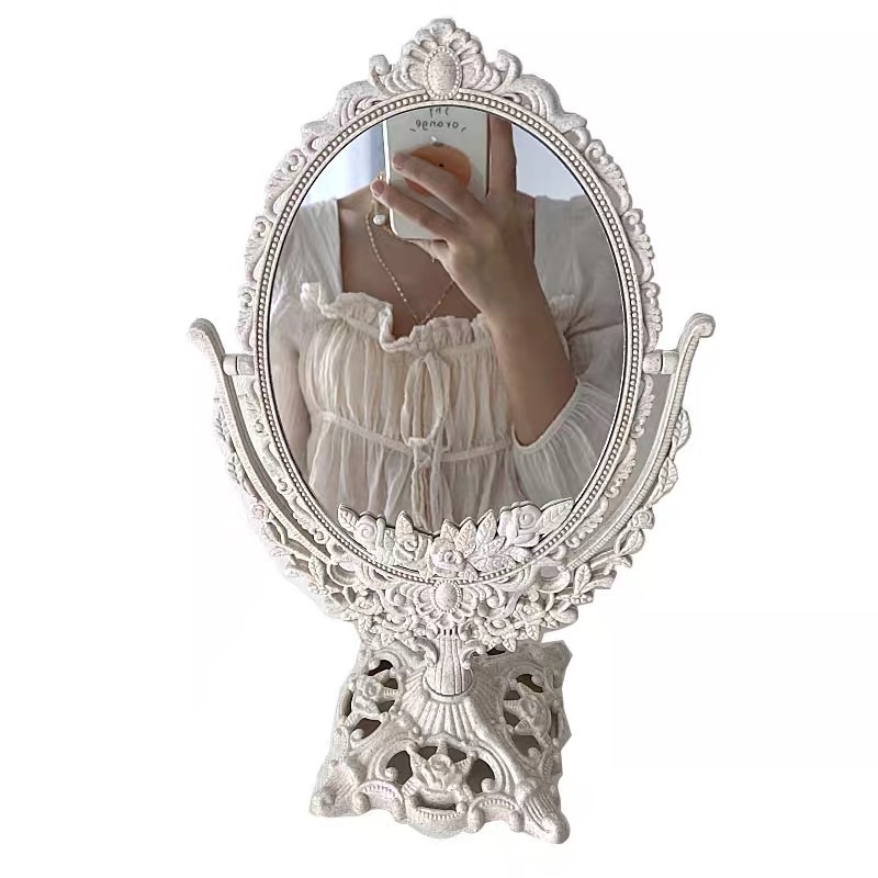 INS Makeup Double Side Mirror Desk Vintage Cermin Decorative Mirror ...