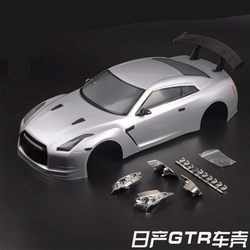 1/10 GTR R35 RC Car 190mm PVC painted Body Shell with lampshade wind tail for 1:10 RC hobby ...