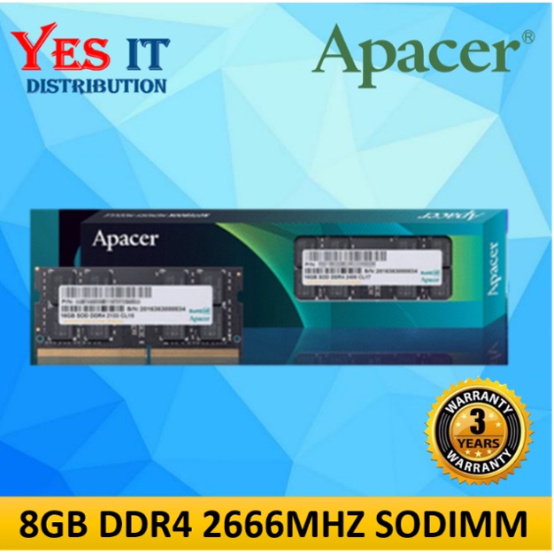 Apacer 8GB / 16GB DDR4 2133 MHz / 2666MHz / 3200MHz Sodimm Notebook Ram ...