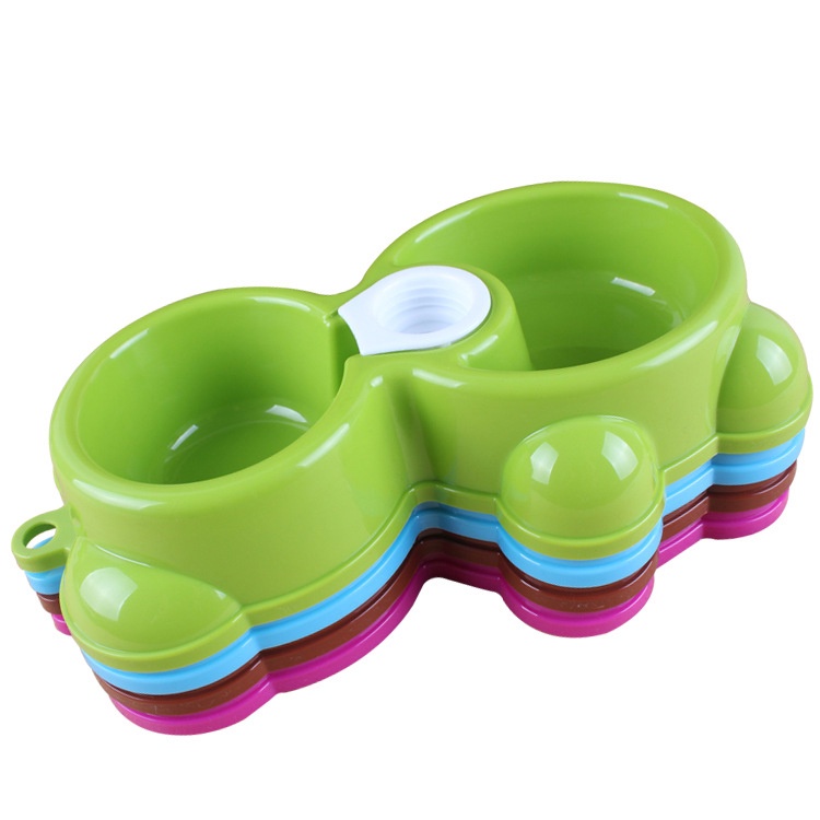 Hello Paws Bear Shaped Dual Bowl Feeder for Cats & Dogs Food Bowl for ...