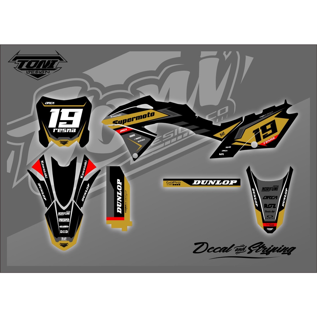 PUTIH Decal STICKER KLX Bf150 White SIMPLE BODY CUSTOM free Design ...