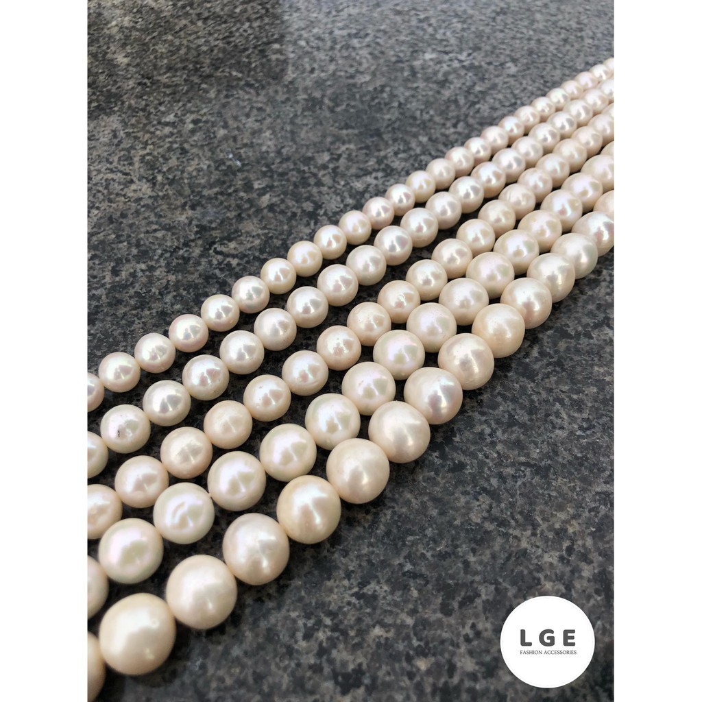 LGE FRESH WATER ROUND EGG freshwater PEARL 8-11mm PER STRAND DIY Bracelet Necklace jewelry ...