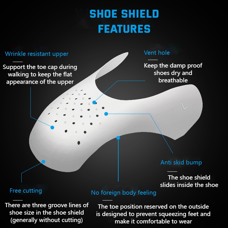 Anti Crease Washable Protector Bending Crack Toe Cap Support Shoe ...