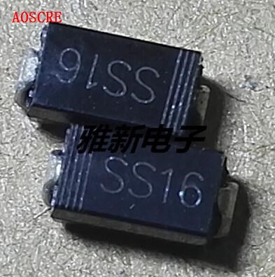 100pcs SS16 SR160 SB160 SMD Schottky Barrier Rectifier Diode 1A 60V DO ...