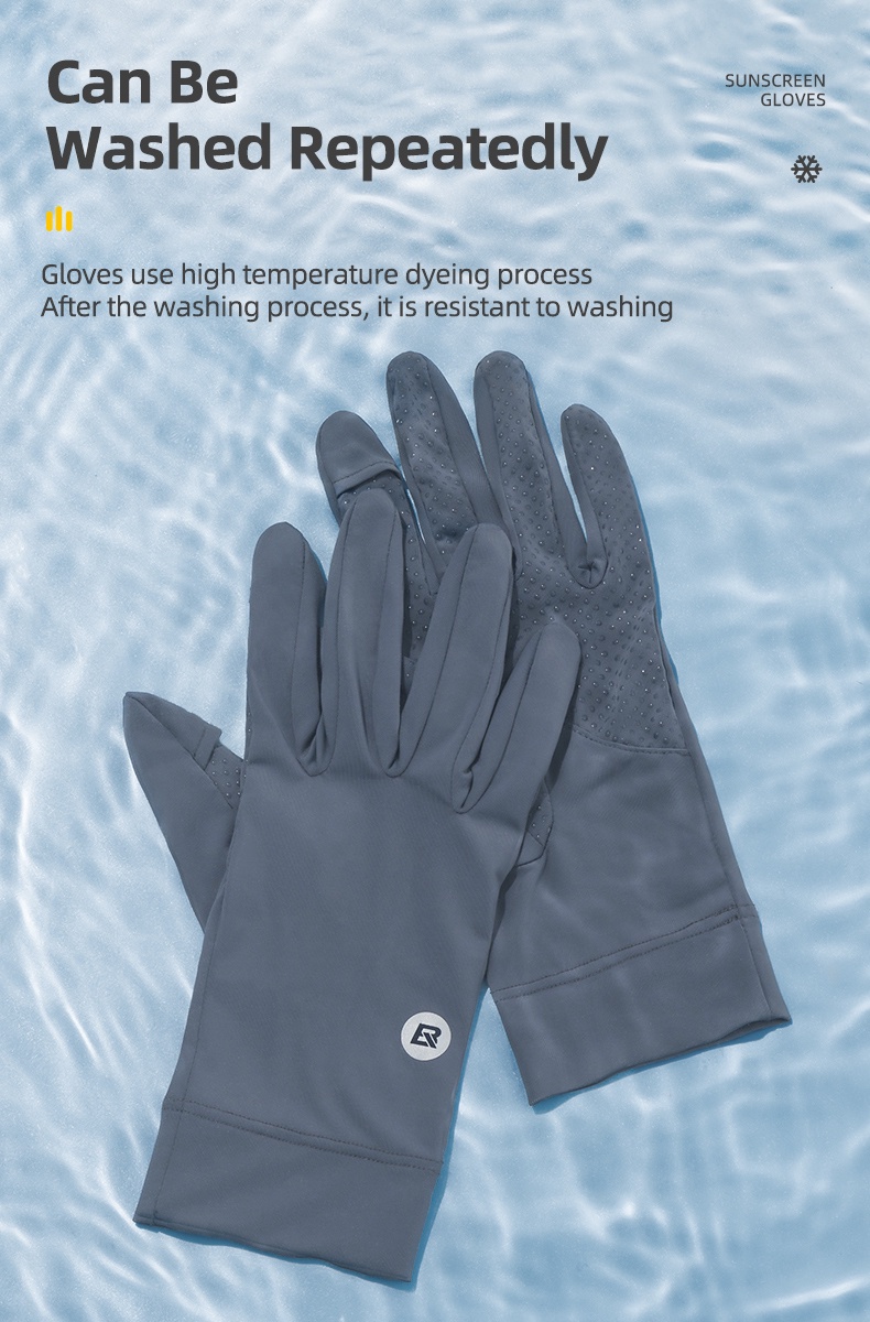 【PH Delivery】ROCKBROS Ice Silk Gloves Elastic Anti-UV Breathable Full ...