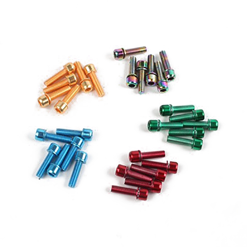 JAE MOTSUV 6pcs Bike Screw MTB Bicycle Handlebar Screws Titanium-plated ...