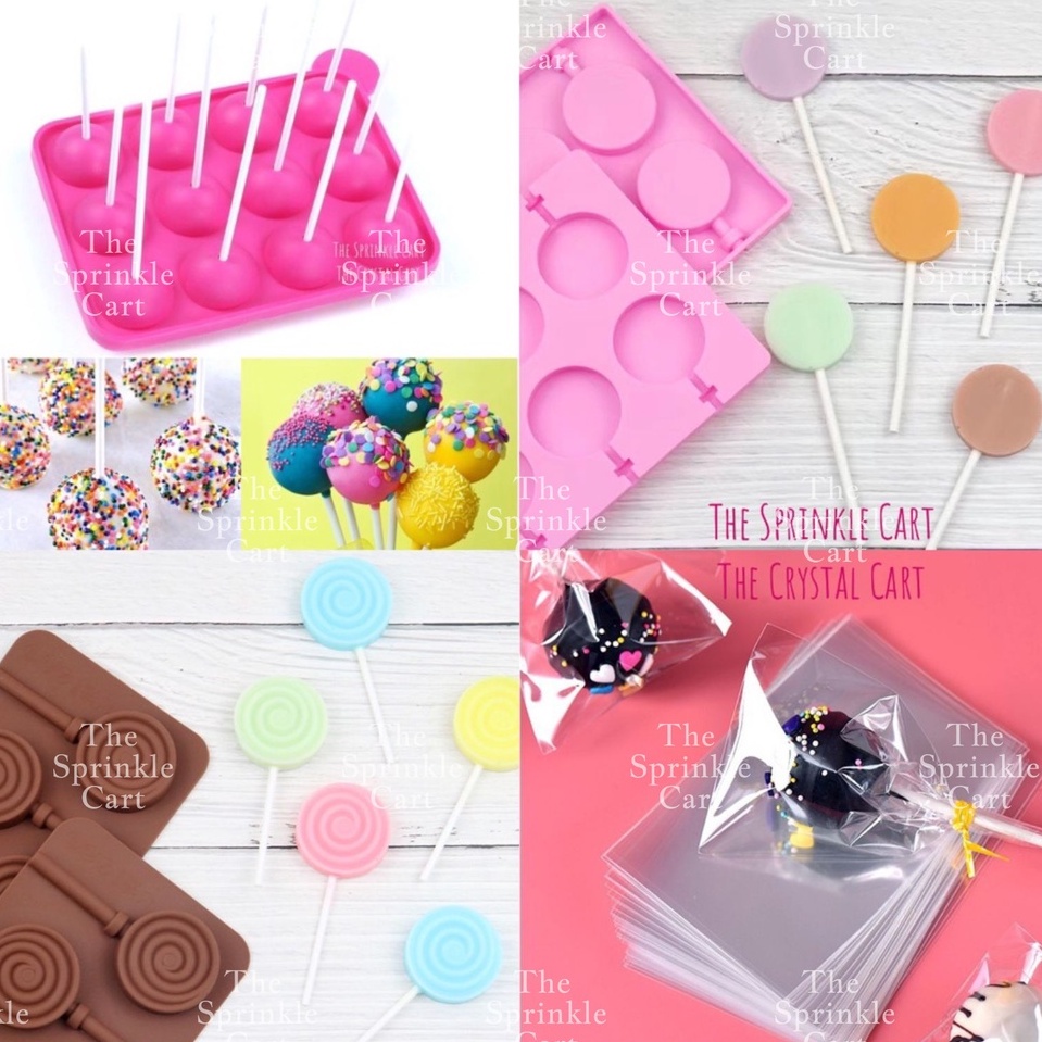 Lollipop Chocolate Silicone Molder Baking Candy Plastic Mold Cake Pop ...