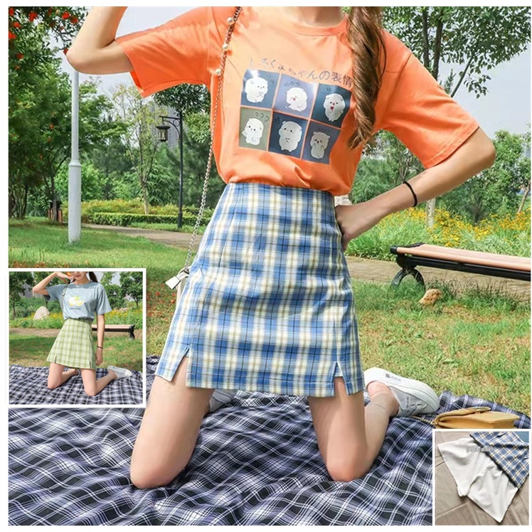 New College style Fashion Plaid Skirt/A-Line Skirt/High Waist Hip Skirt ...