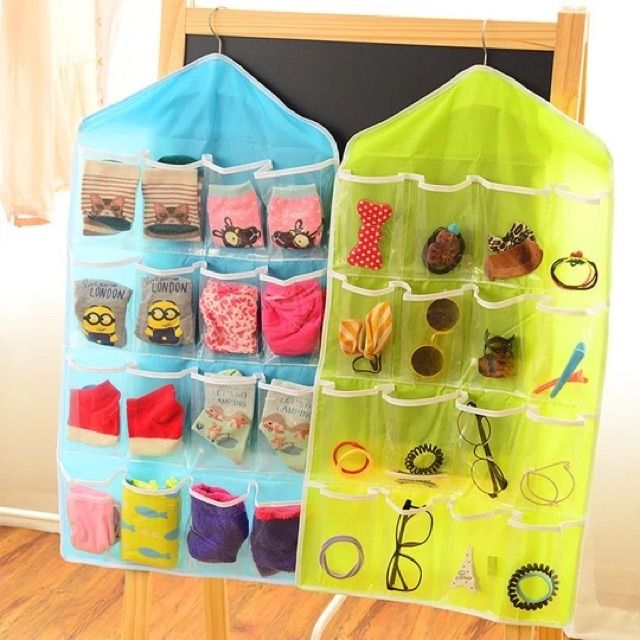 16 Pockets Hanging Storage Socks Underwear Small Sundries Hanging ...