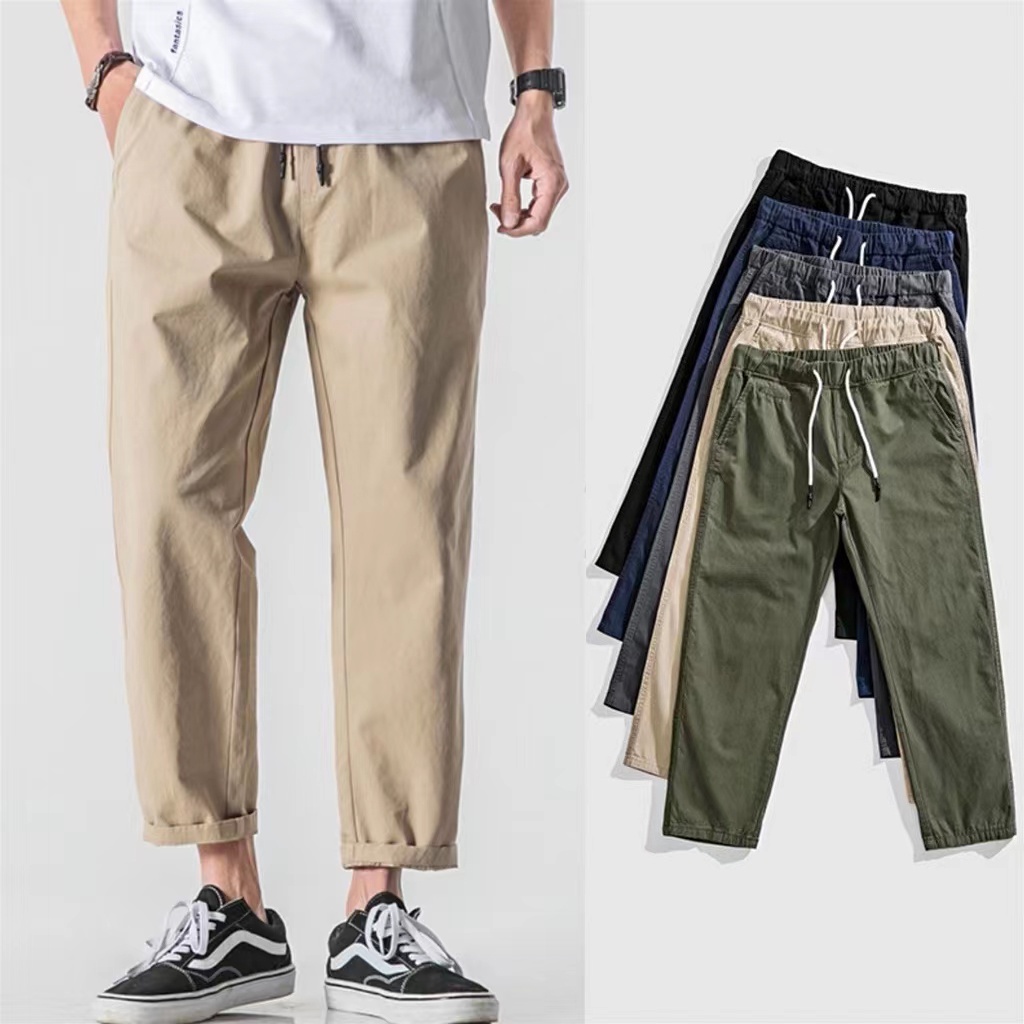 Lucky #935 Korean Chino Pants for Men Garter Drawstring Khaki Pants ...