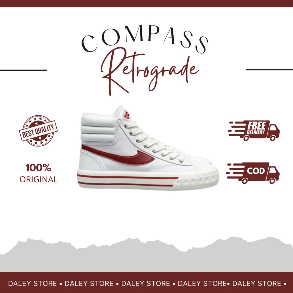 Compass RETROGRADE HIGH WHITE RED | Shopee Philippines