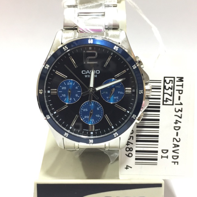 Casio Mtp 1374d 2a Mens Silver Shopee Philippines