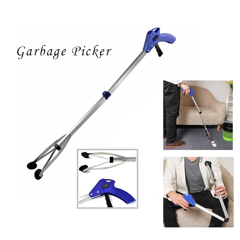 Foldable Garbage Waste Leaves Picker Long Metal Arm Grabber Garbage ...