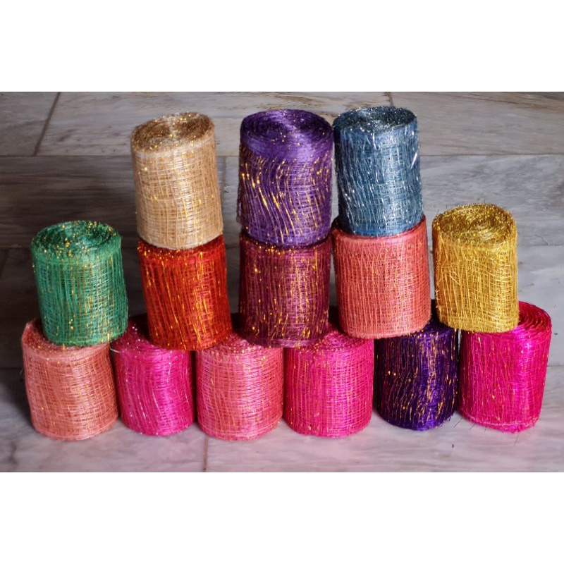3" Metallic Sinamay Roll with Gold Trim per Roll (8Yards) | Shopee ...