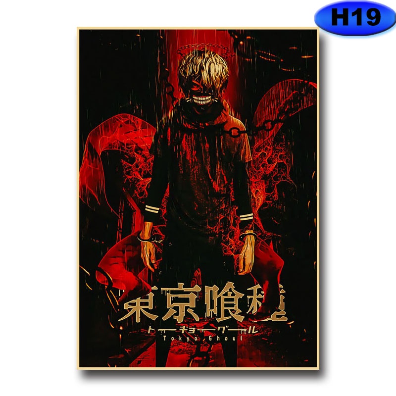 Vintage Tokyo Ghoul Posters Retro Kraft Paper Anime Poster Aesthetic ...