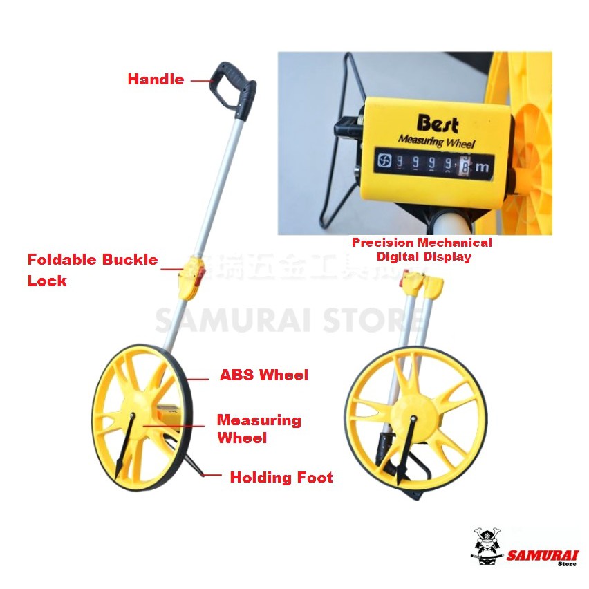 ABS Folding Distance Measuring Wheel Roller Measuring Wheel Roller 32CM ...