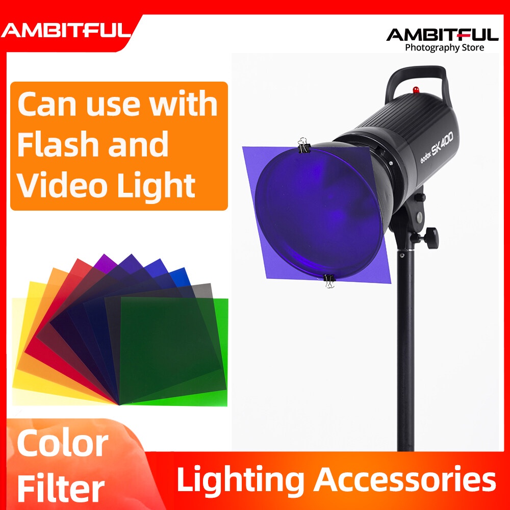 AMBITFUL 12"x 12" 30x30cm 11pcs Color Correction Gels Set Color Gel ...