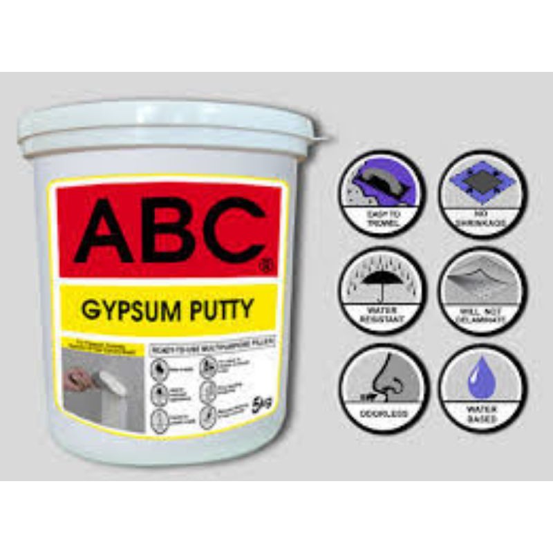 ABC Gypsum Putty 5kg, Ready to use joint filler | Shopee Philippines