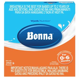 BONNA Stage 1 Infant Formula for 0 to 6 months 350g | Shopee Philippines