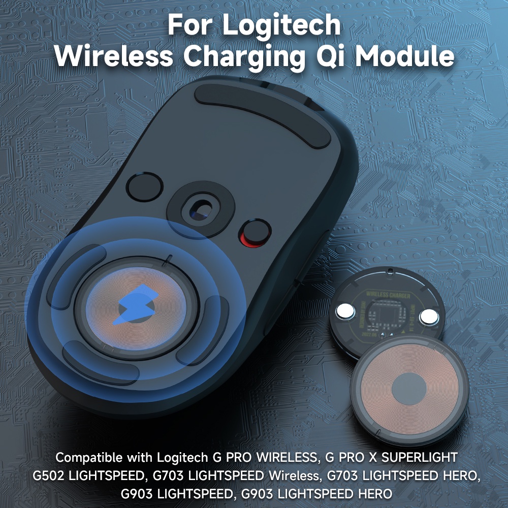 For Logitech Mouse Wireless Charging QI Module Base for Logi G502 G703 ...