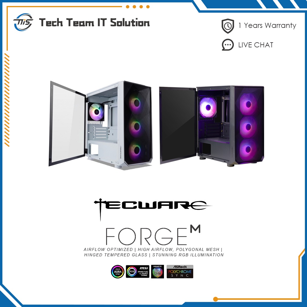 Tecware Forge M Omni ARGB MATX (With 4 ARGB Fans) | Shopee Philippines