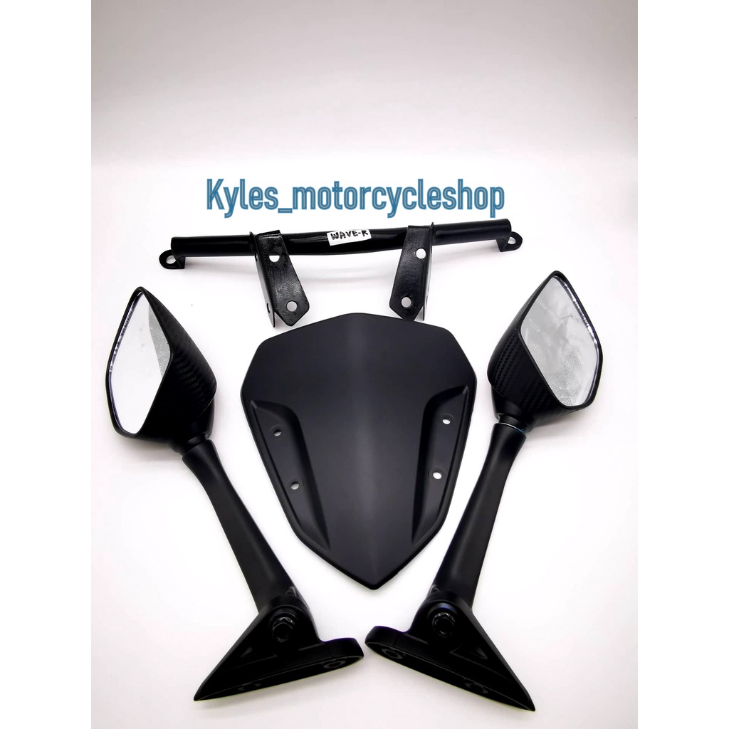 Side mirror+ visor bracket +visor 3in1 w/out bolts for aerox/click V1 ...
