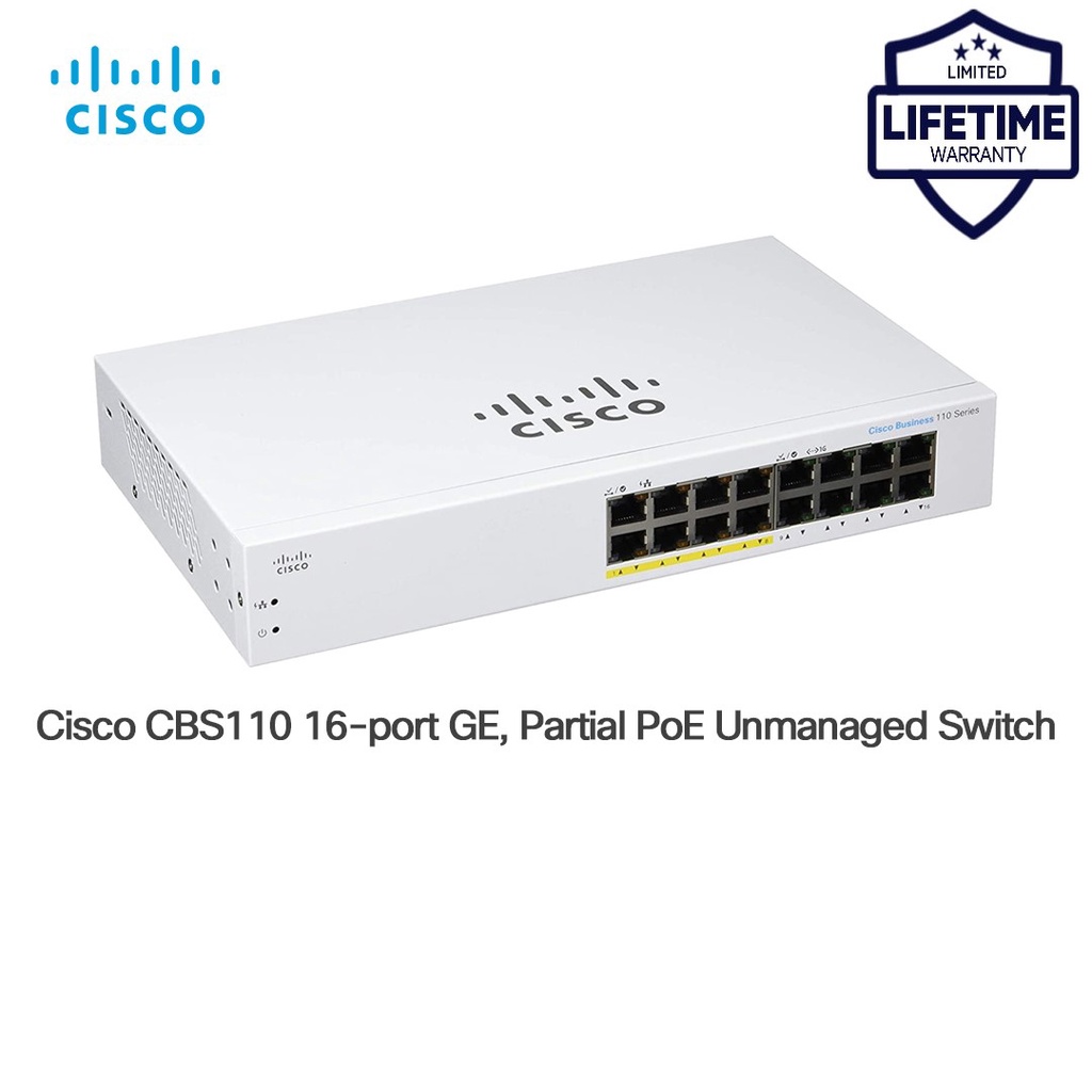 Cisco Business CBS110-16PP-EU Unmanaged Switch | 16 Port GE | Partial ...