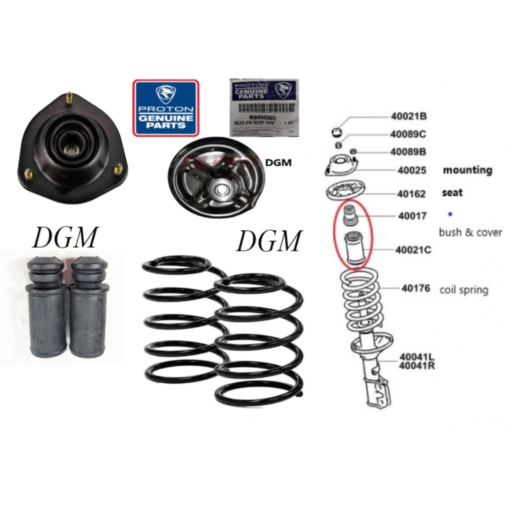 Proton Waja Gen2 Persona Front Absorber Mounting / Seat / Coil Spring ...