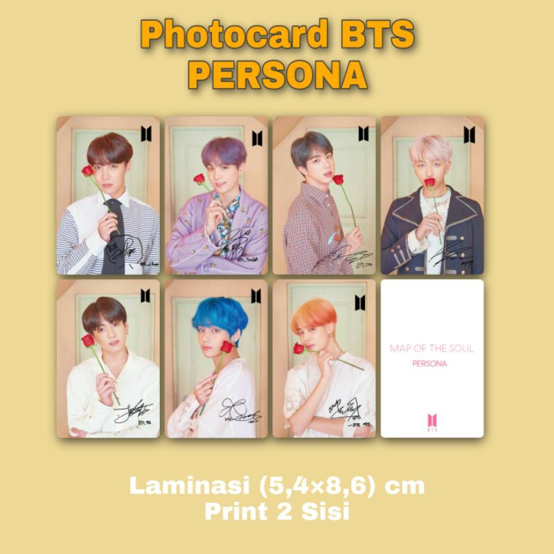 [1 Set]photocard BTS PERSONA Version 3+TTD 2 Side Print Lamination ...