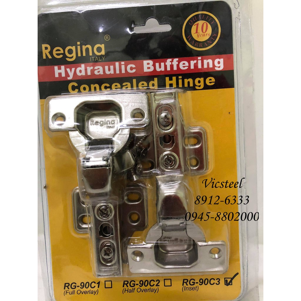 Regina Hydraulic Concealed Hinges C1 C2 C3 per pair | Shopee Philippines