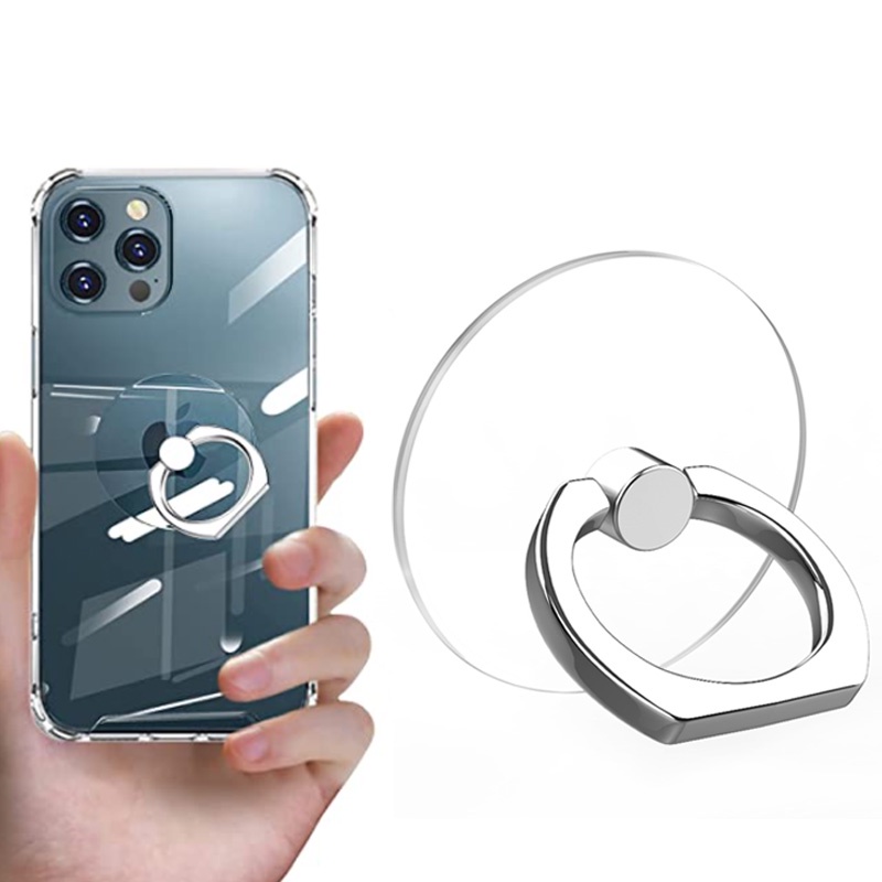 Transparent Cell Phone Ring Holder Stand 360° Degree Rotation Clear ...