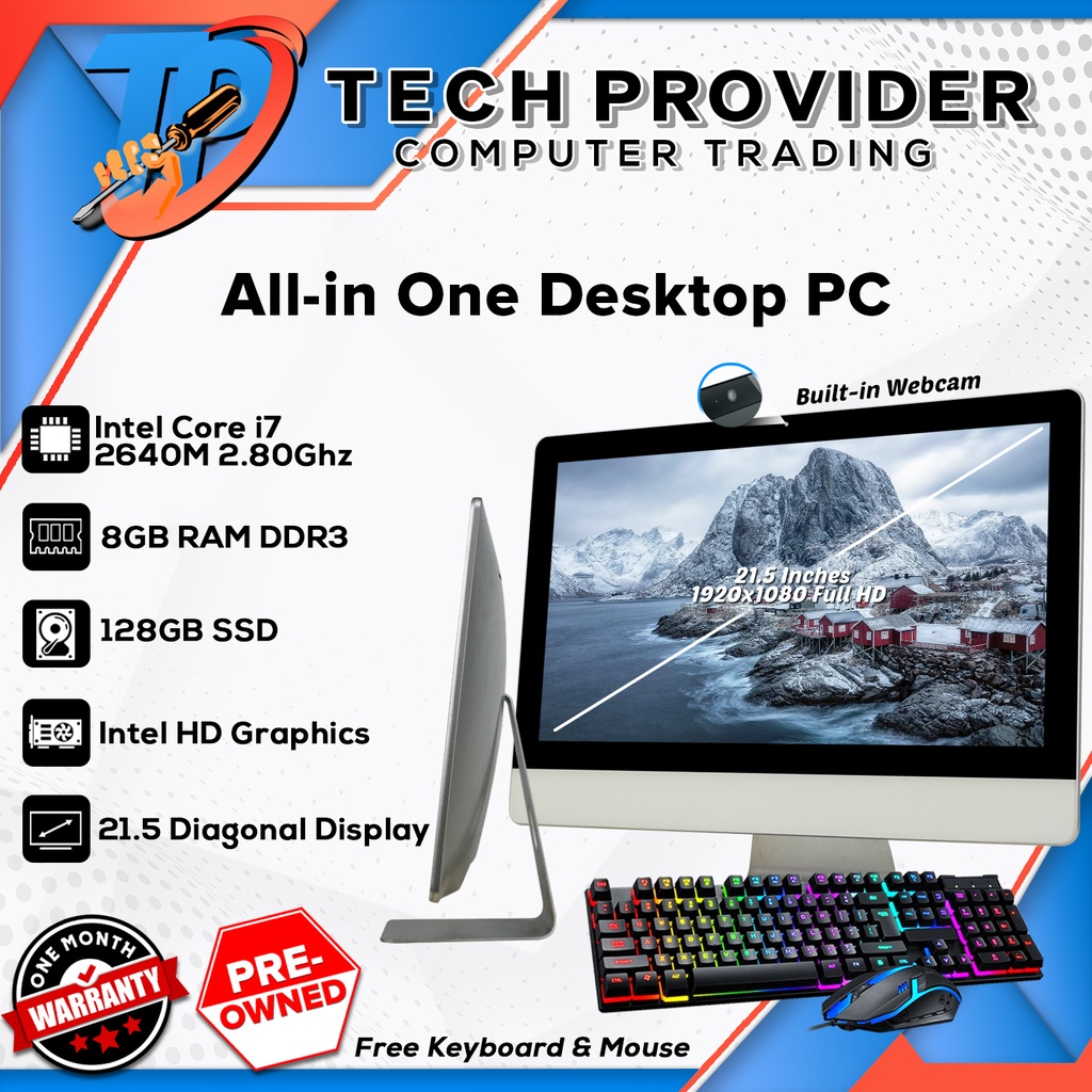 All in One Desktop Computer | Intel Core i7 2nd Gen 8GB RAM DDR3 128GB ...