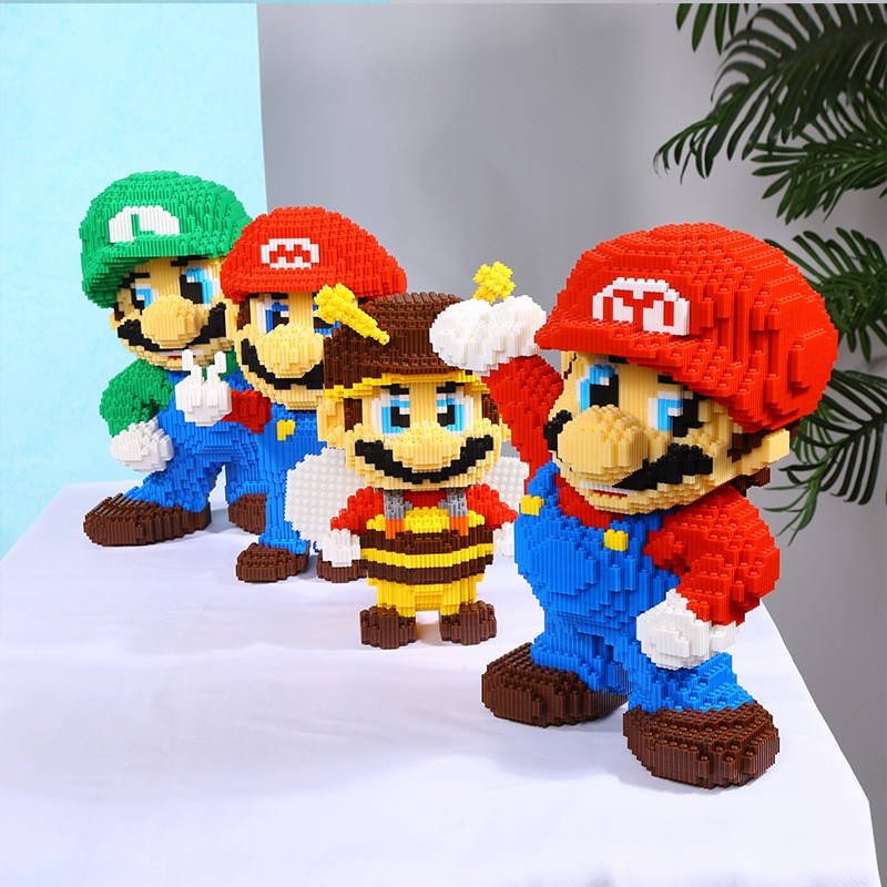 Magic Mini Blocks Yoshi Cartoon Model Mario Luigi King Bowser Building ...