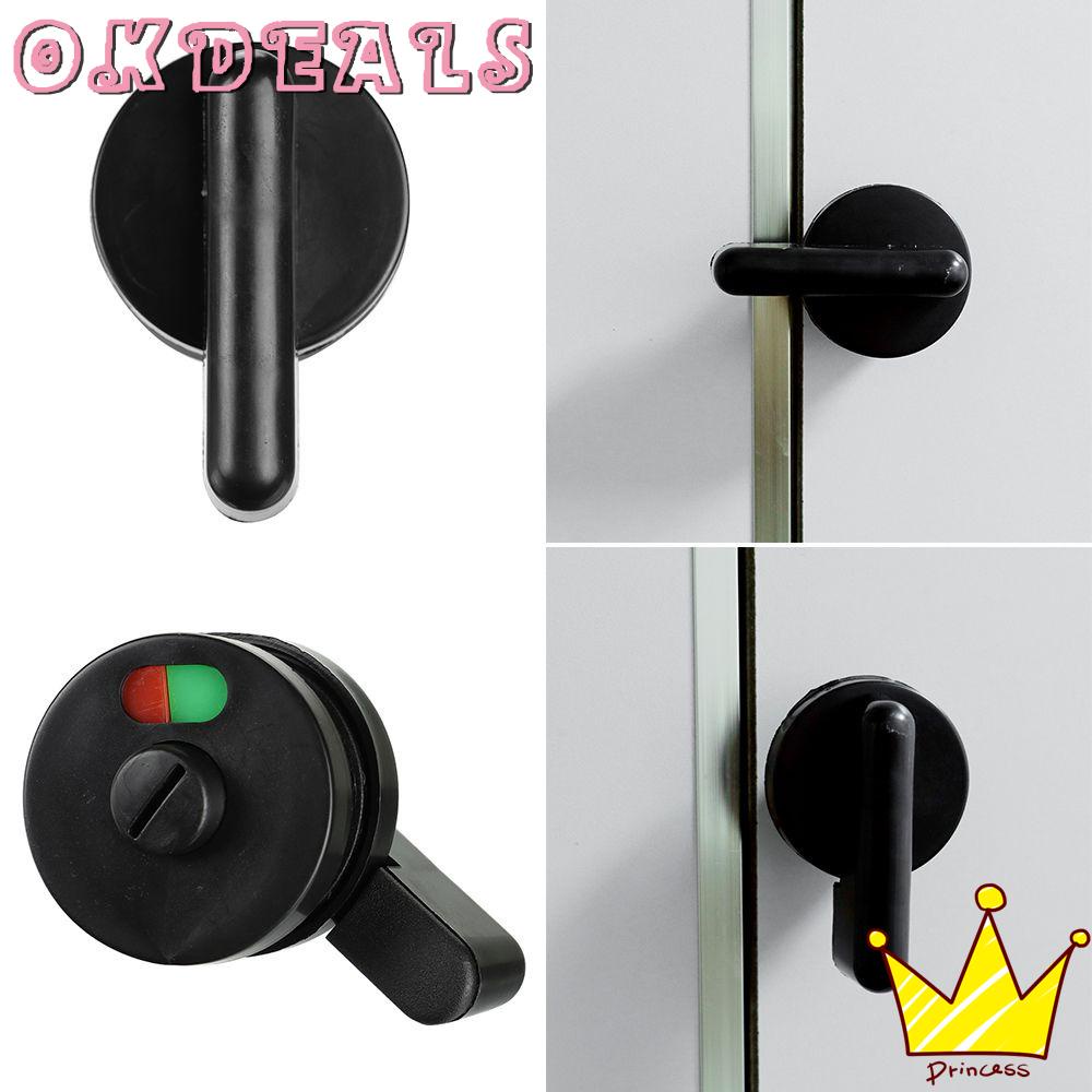 OKDEALS Bathroom Door Lock Indicator Buckle Black Handle Partition ...