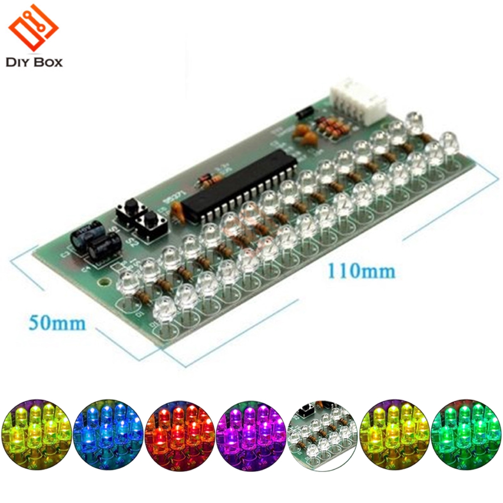16 LED Dual Channel Signal MCU Adjustable Display Pattern LED VU Meter ...
