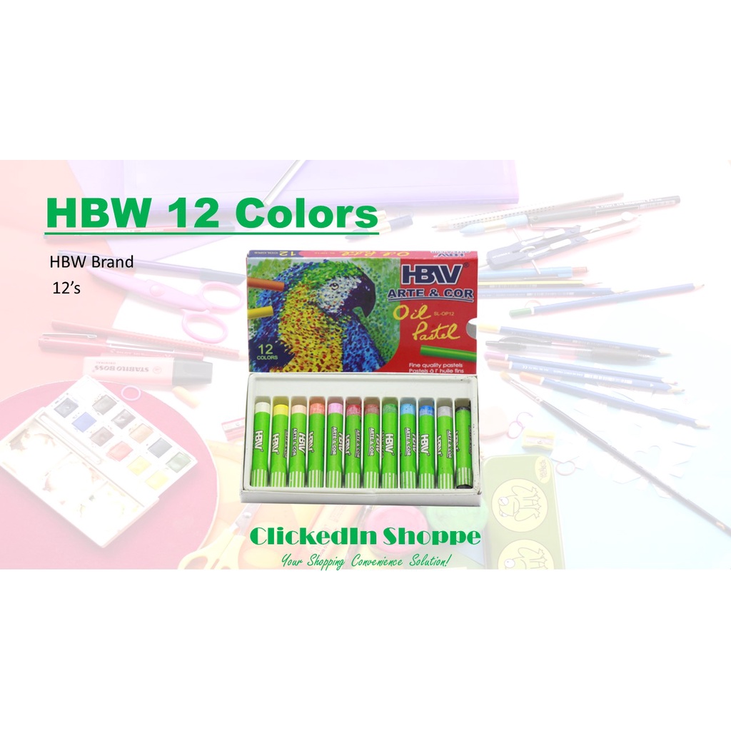 Oil Pastel Colors Golden & HBW Brand 8's 12's 16's 24's School Supplies ...