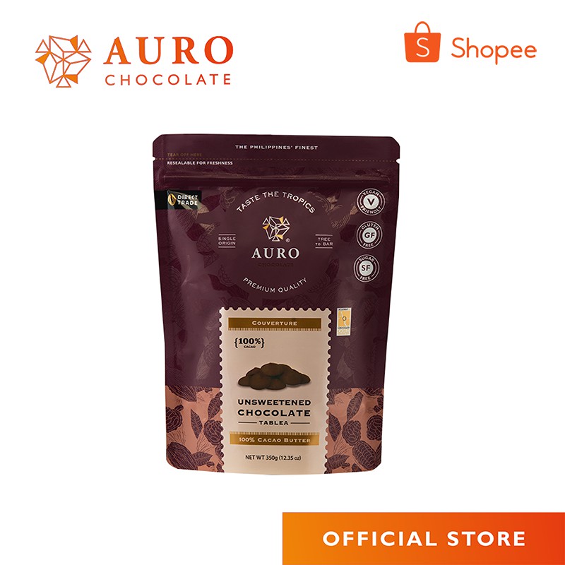 Auro Chocolate 100% Cacao Unsweetened Chocolate Tablea 350G Coins ...