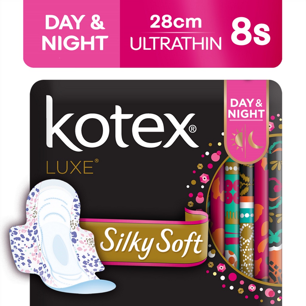 Kotex Luxe Ultra Thin Silky Soft Day & Night 8S | Shopee Philippines