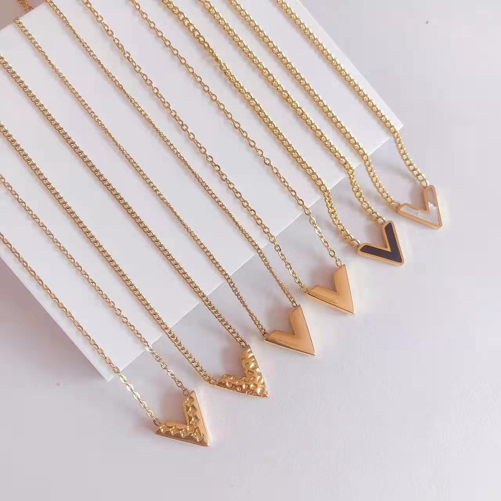 fashion jewelry stainless steel 24k gold plated 2in1 set | Shopee ...